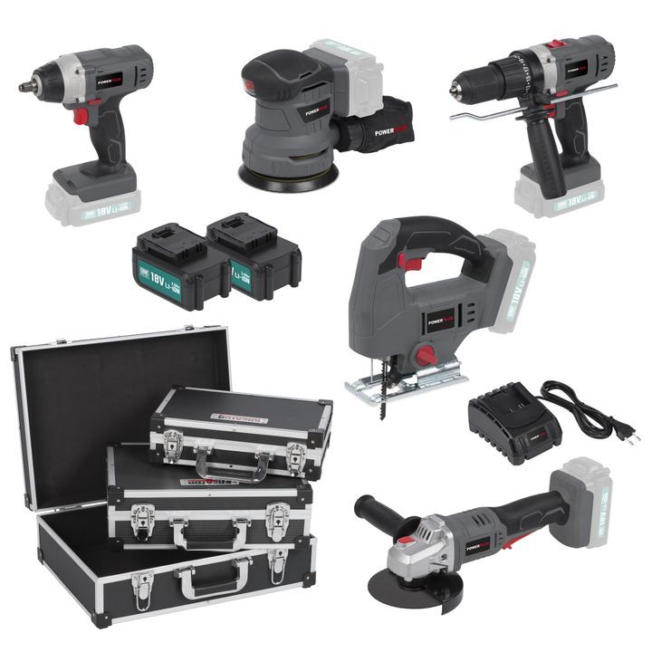 Powerplus - POWEBSET27 - Home power tool set - 5 items - incl. 2 ...