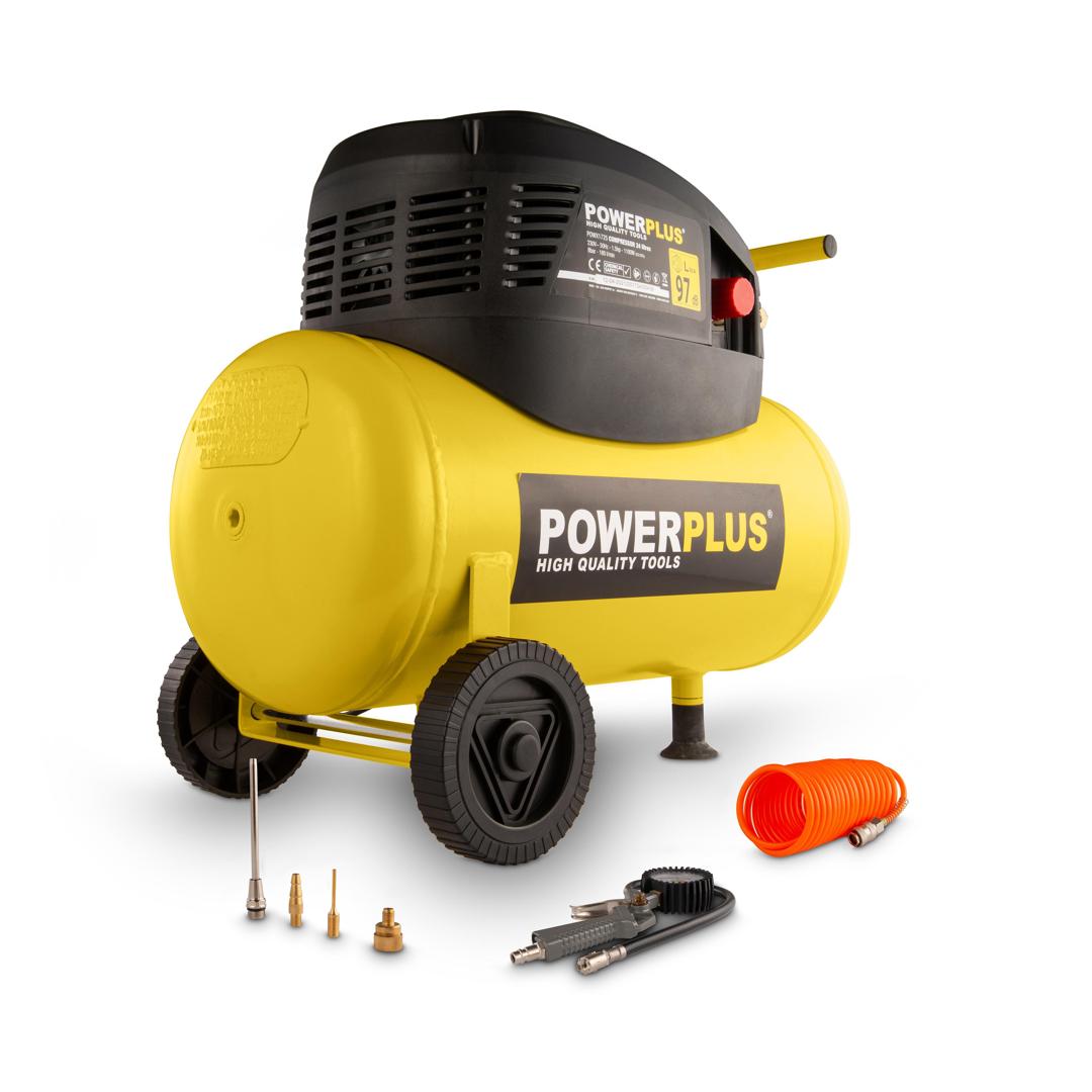 Powerplus - POWX1730 - Compressor - oil free 1100W 24L - 6 acc. - Varo