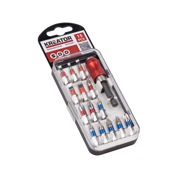 Kreator - KRT064402 - CR-V bit set - 15pcs sl/ph/pz - Varo