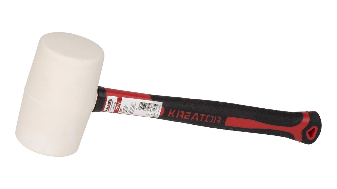 Kreator - KRT904105 - Rubber hammer - 700g - fiber - white - Varo