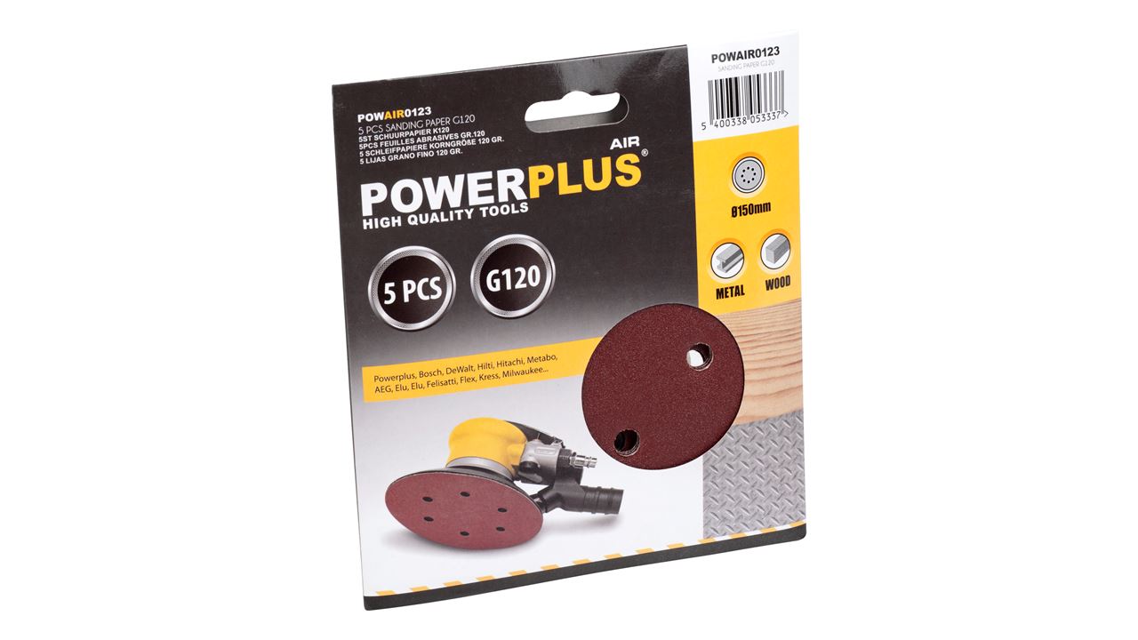 Powerplus - POWAIR0123 - Sandpaper circular - Ø 150mm - G120 - Varo