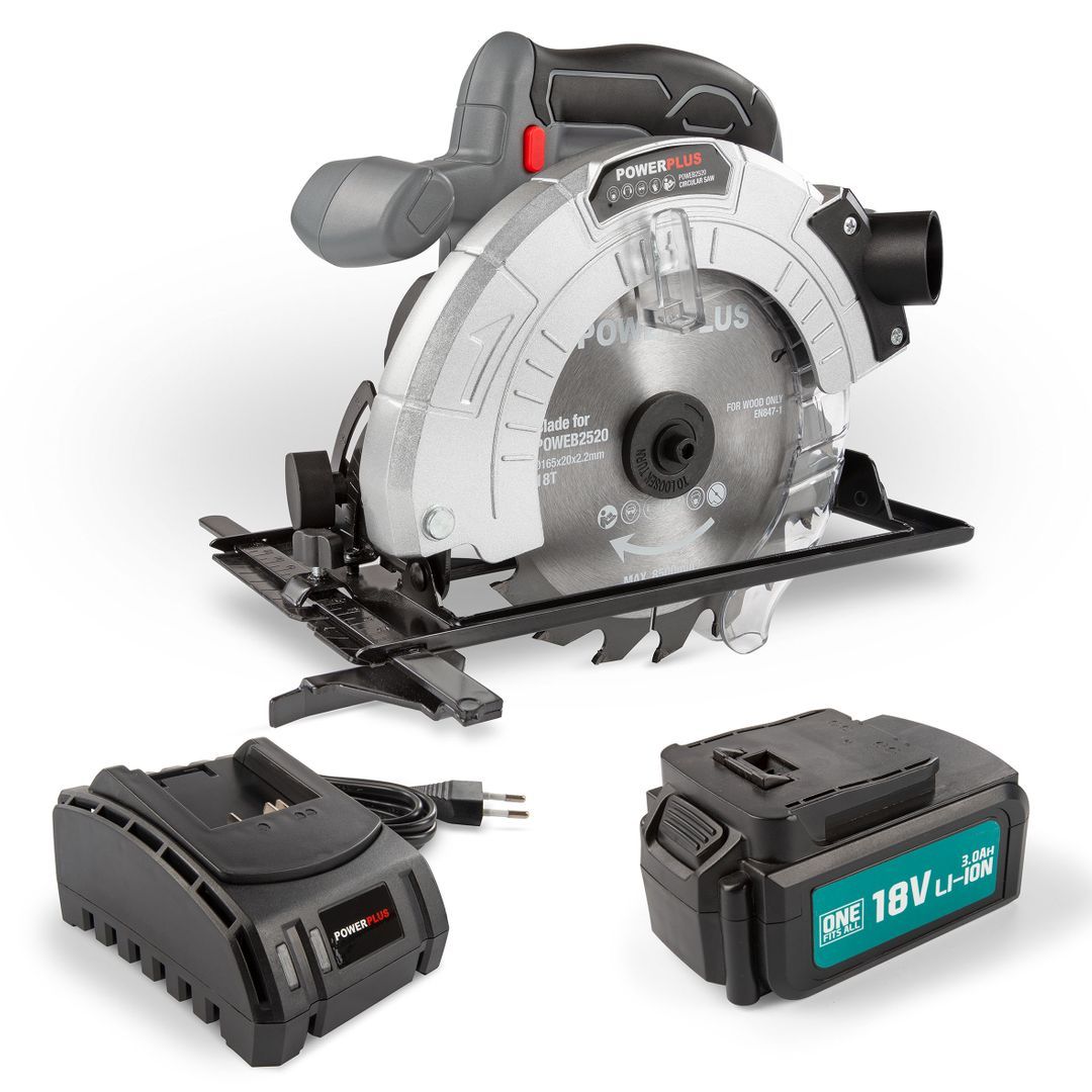 Powerplus - POWEBCSS3 - Circular saw - 18V Ø 165mm - incl. battery 18V ...