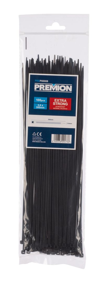 Premion - PREP00008 - Cable ties black - 3,6x300mm - 100 pcs - Varo